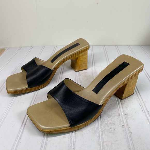 Two Lips | Shoes | Vintage Two Lips Black Leather Slide Sandals | Poshmark